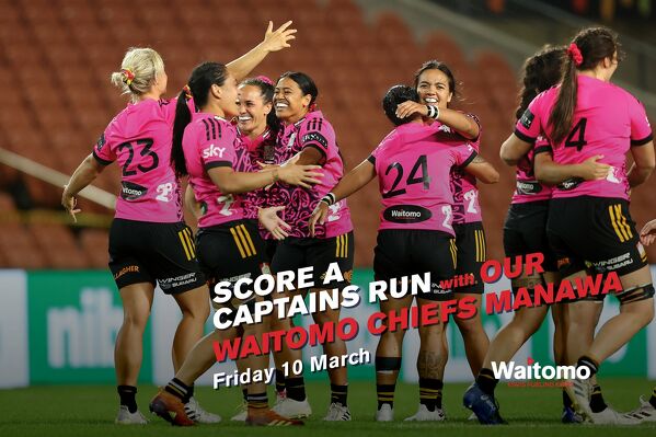 Score a Captains run with our Waitomo Chiefs Manawa | | Waitomo Group